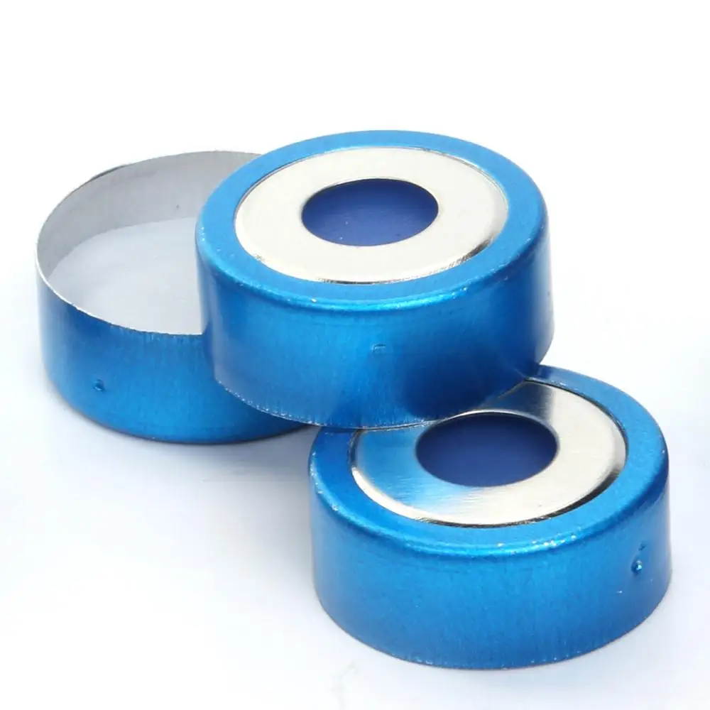 20mm Open Top Blue Bimetal Cap Magnetic For Gc Headspace Vials Crimp ...