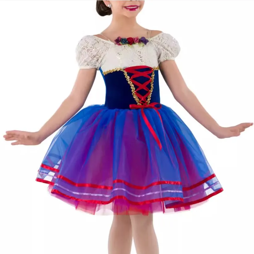 Blue Velvet Ballet Tutu Dress - Perfect for Children's Dance