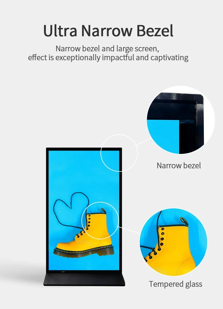 70" 75 Inch Full Screen Vertical Kiosk Digital Signage And Display ...