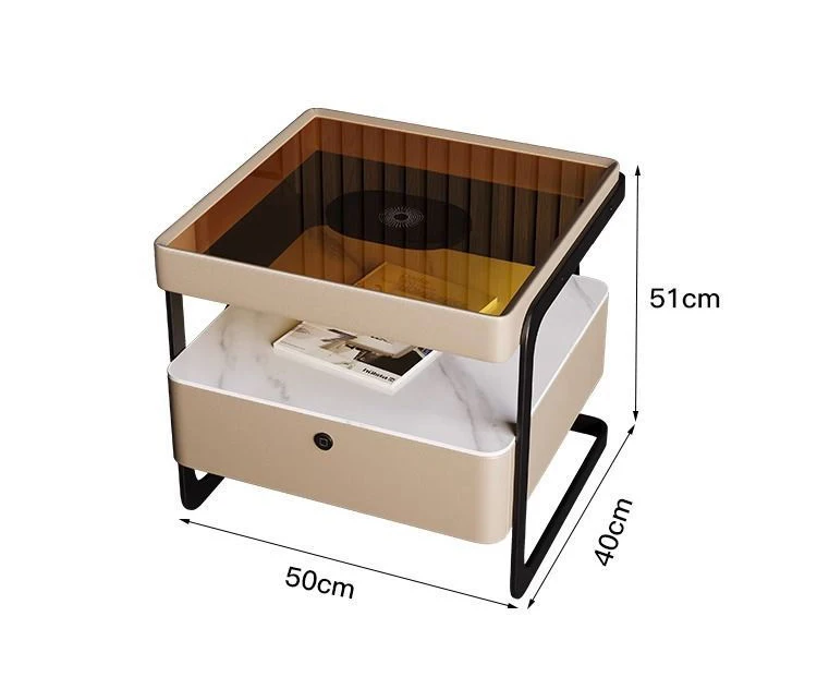 Rectangular Wireless Rechargeable Bedside Table Simple Small Coffee ...