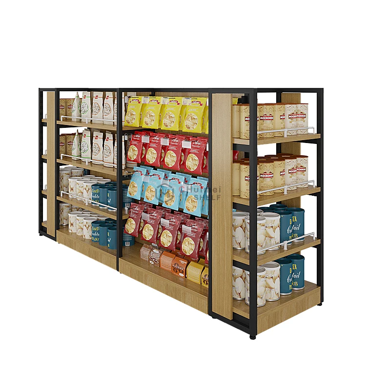 Customized Retail Shop Display Fixture - Supermarket Shelving