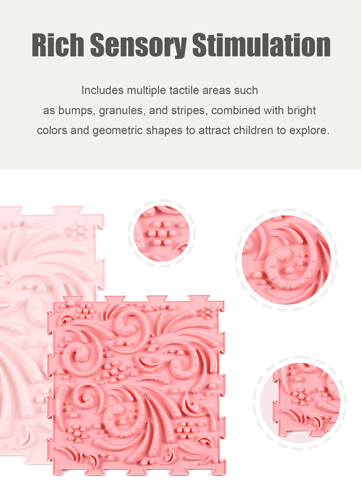 Anti-Slip Sensory Puzzle Floor Carpet Square Massage Game Mat for Kids ...