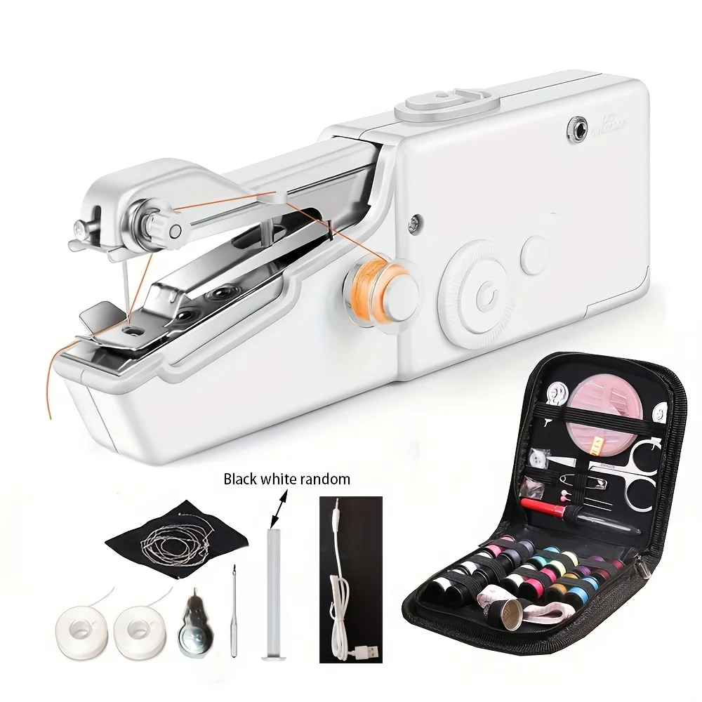 Hand Held Electric Mini Sewing Machine Household Stitch Clothes Sew ...