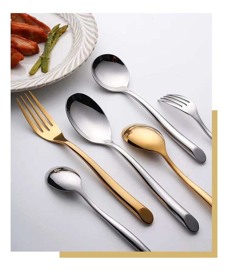 Custom Talheres Stainless Steel Gold Flatware Set