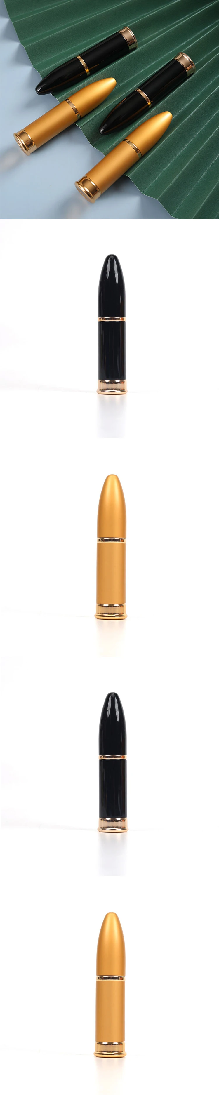 Factory 5ml Bullet Shape Black Golden Aluminum Dispenser Empty Perfume ...