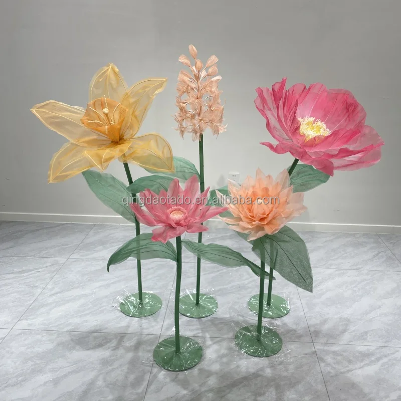 Customizable Organza Silk Paper Giant Flowers for Events