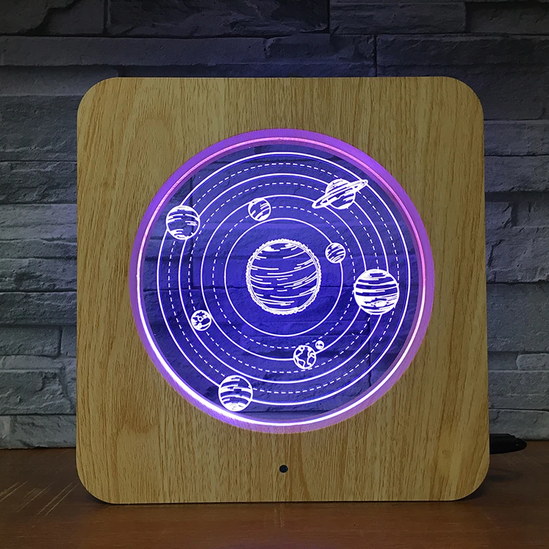 Table Photo Frame 3d Lamp Creative Products Wood Art Picture Photo ...