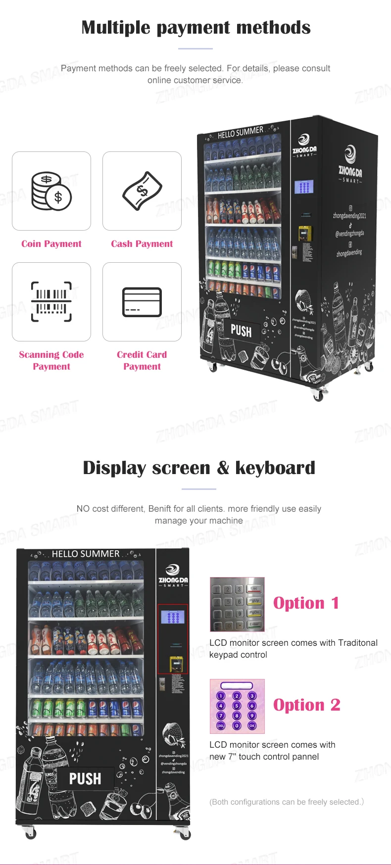 Auto Snack Bottled Beer Cold Drink Water Vending Machine