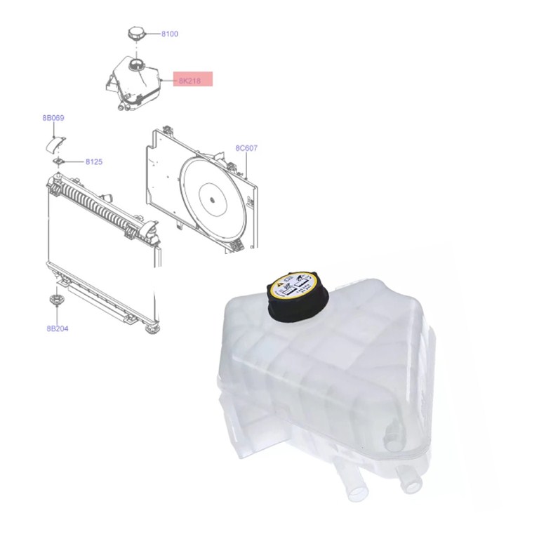 1513111 Engine Coolant Expansion Reservoir Water Radiator Tank 8v21 ...