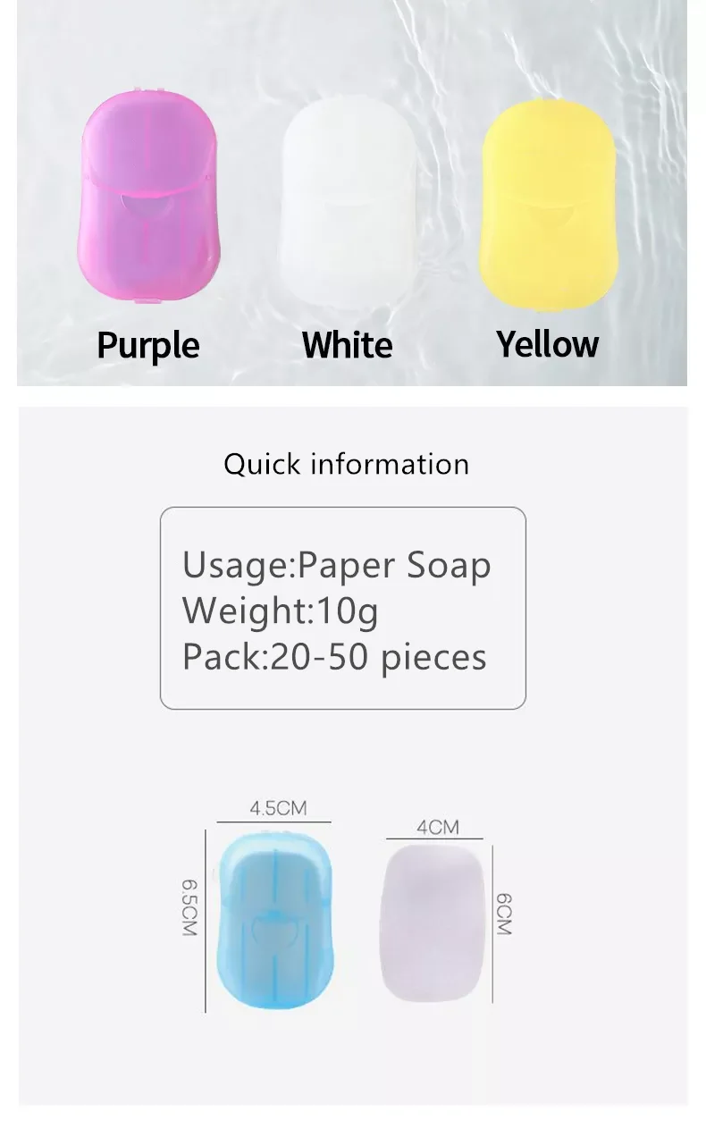 Plastic Soap Sheet Box Hand Wash Paper Boxes Foam Travel Disposable ...