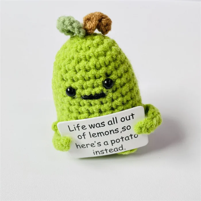 Mini Funny Positive Potato Cute Knitted Positive Potato Doll Positive ...
