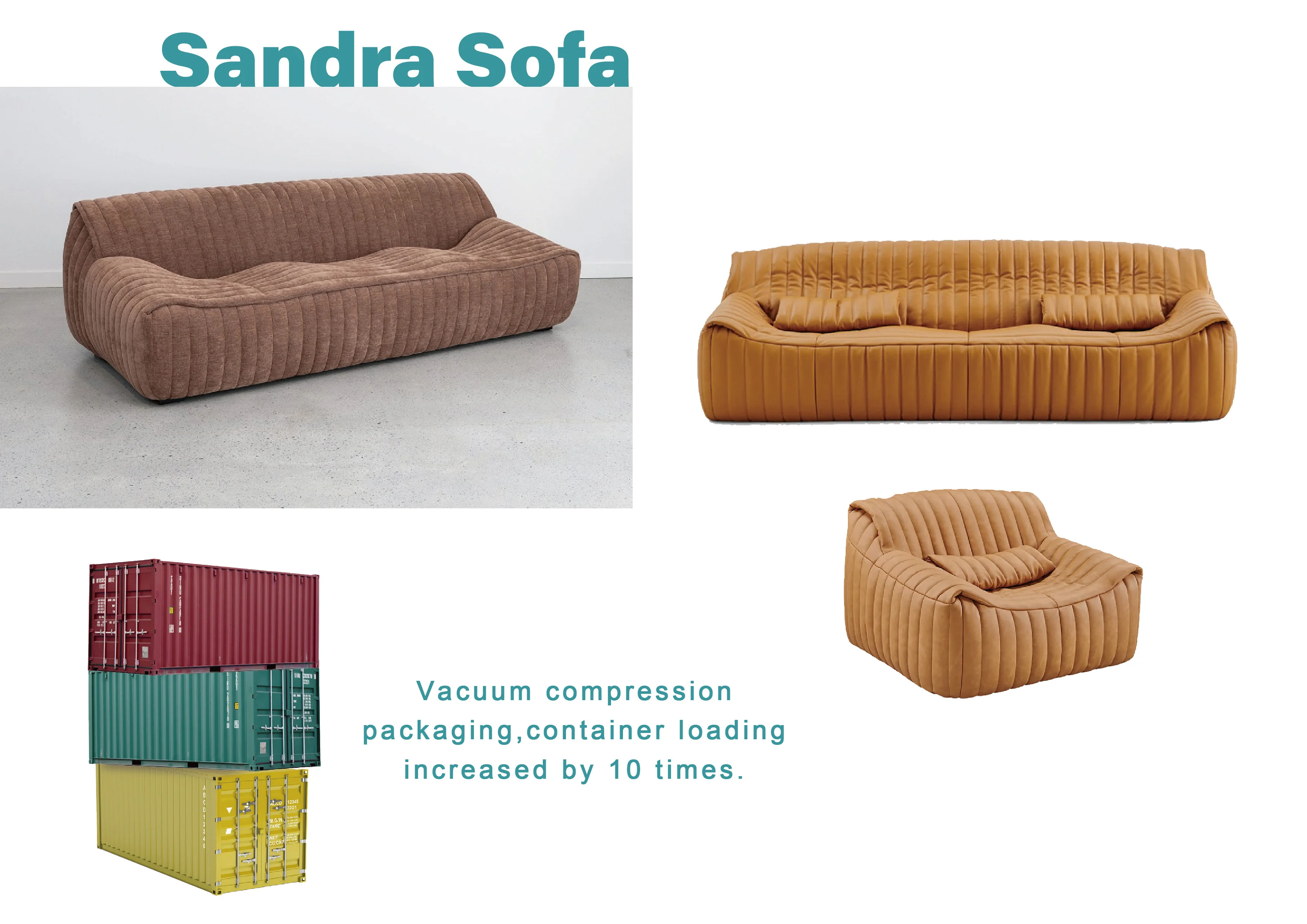 Modern Design Modular Couch Sectional Living Room Compression-Sealed ...