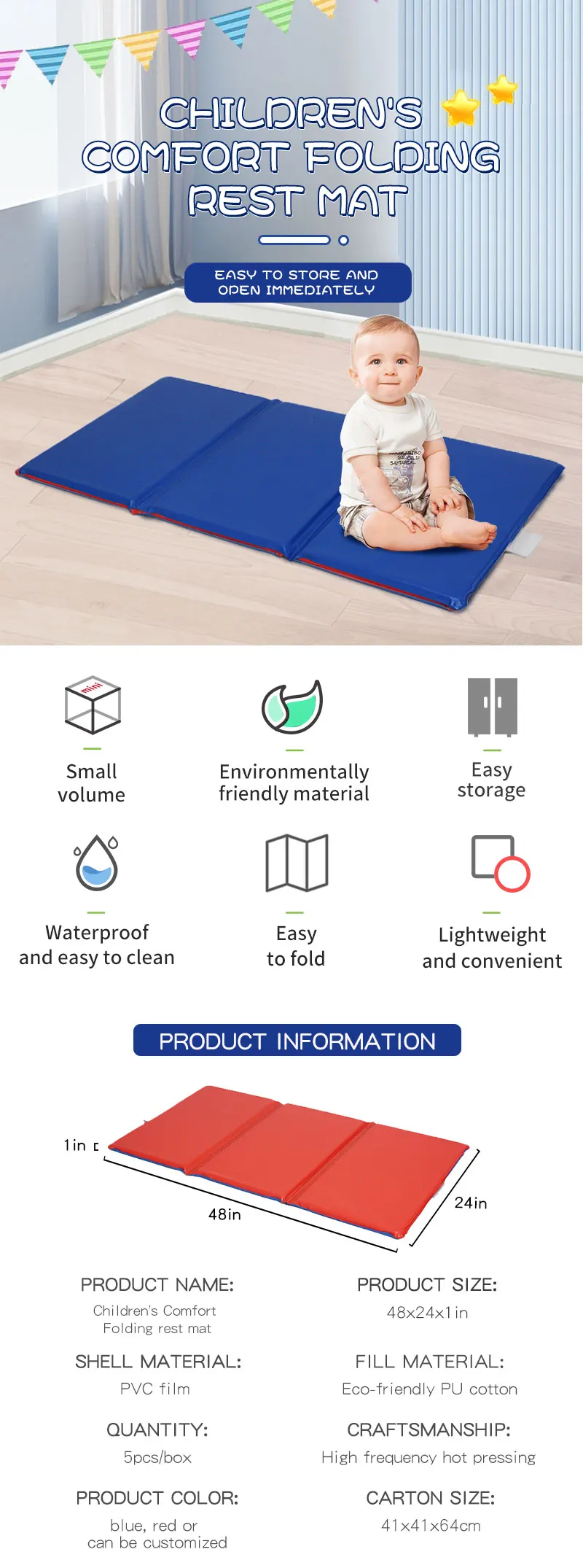 New Arrival Unisex Baby Crawling Rest Mat Eco-friendly Pvc Film Foam ...