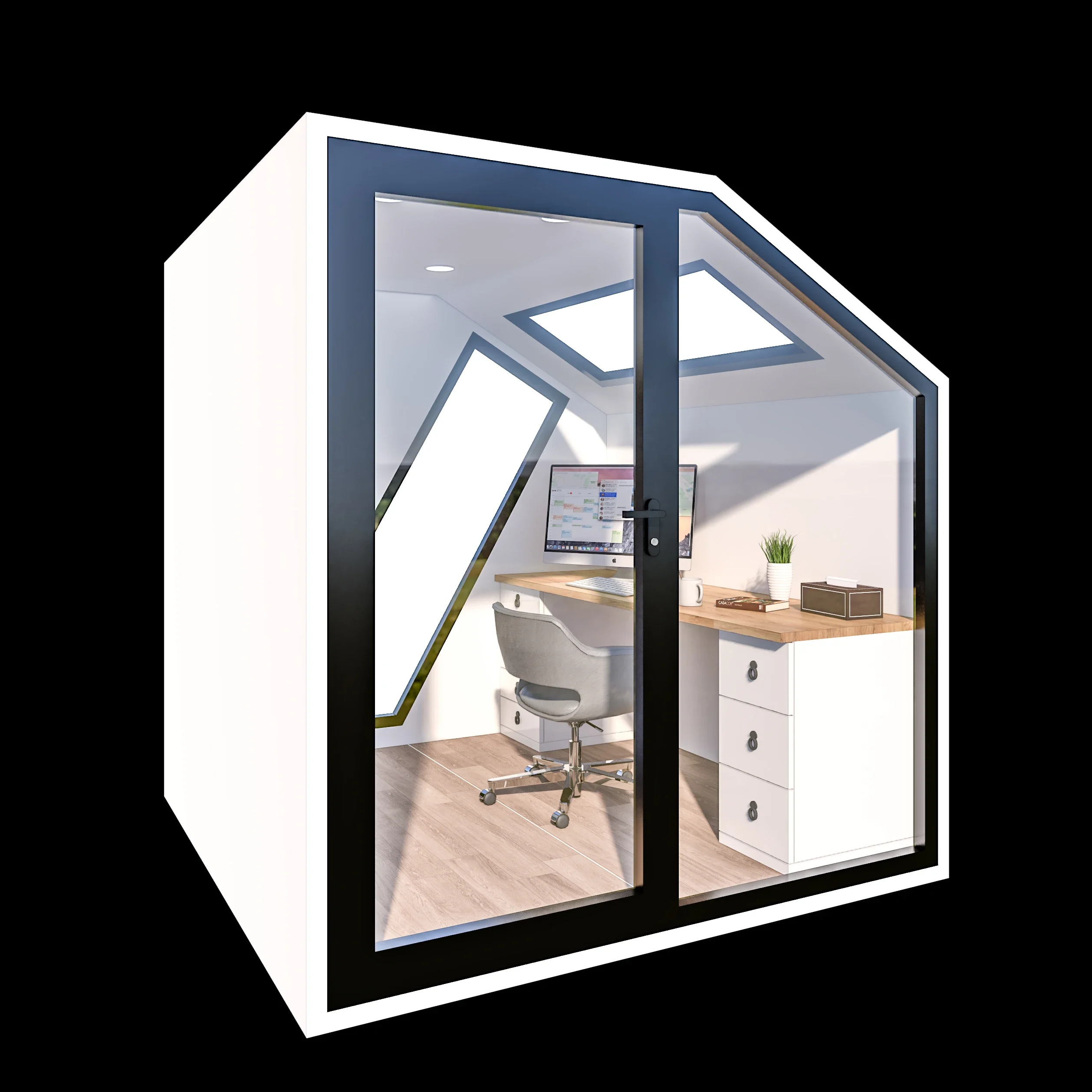 Modular Office Pods - Pentagonal Assembly & Online Support