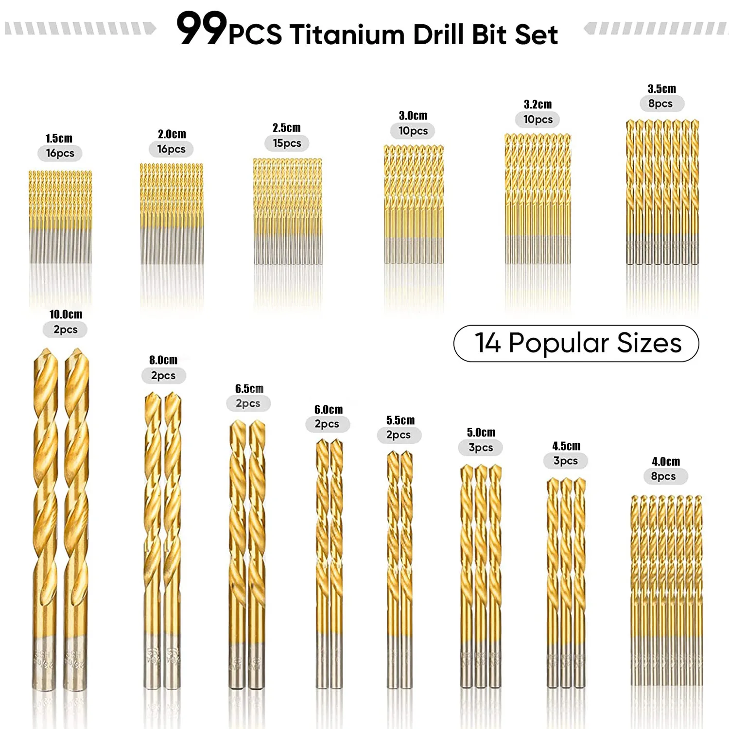 Borui 99pcs 1.5mm-10mm Drill Bits Straight Shank Bohrer Hss 4241broca ...