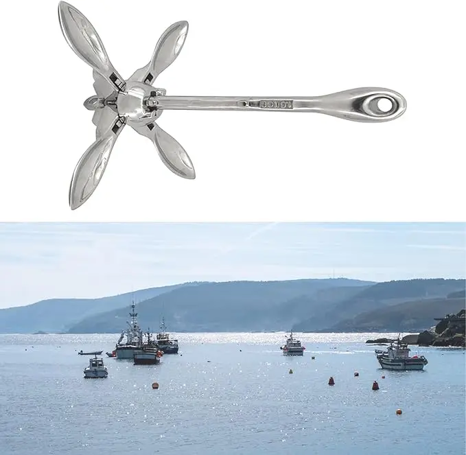 Stainless Steel 316 Marine Draggen Fold Anchor Type a 5kg/10LB Grapnel ...