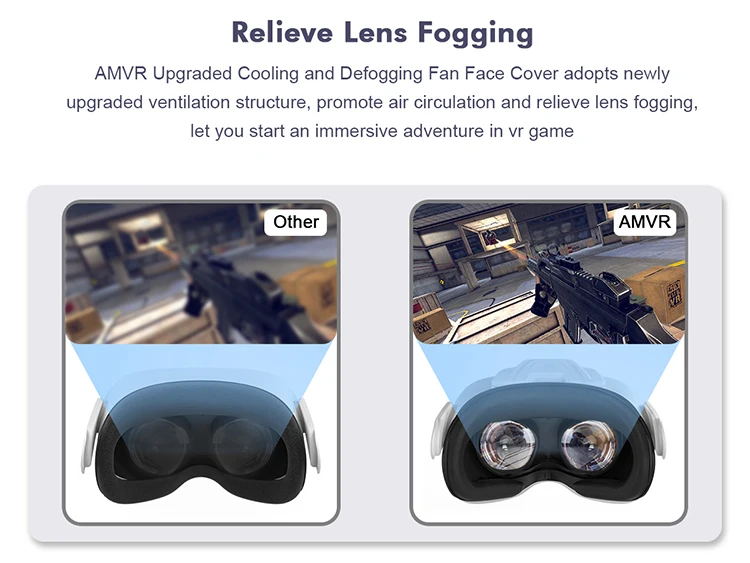 AMVR Fitness Facial Interface with Cooling Fan Upgraded Face Cushion ...