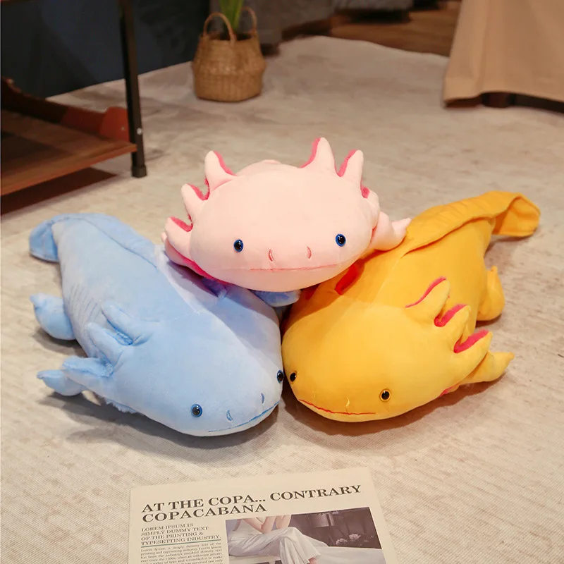 Dl2769 Plush Salamander Simulation Plush Toy Newt Axolotl Stuffed Pink ...