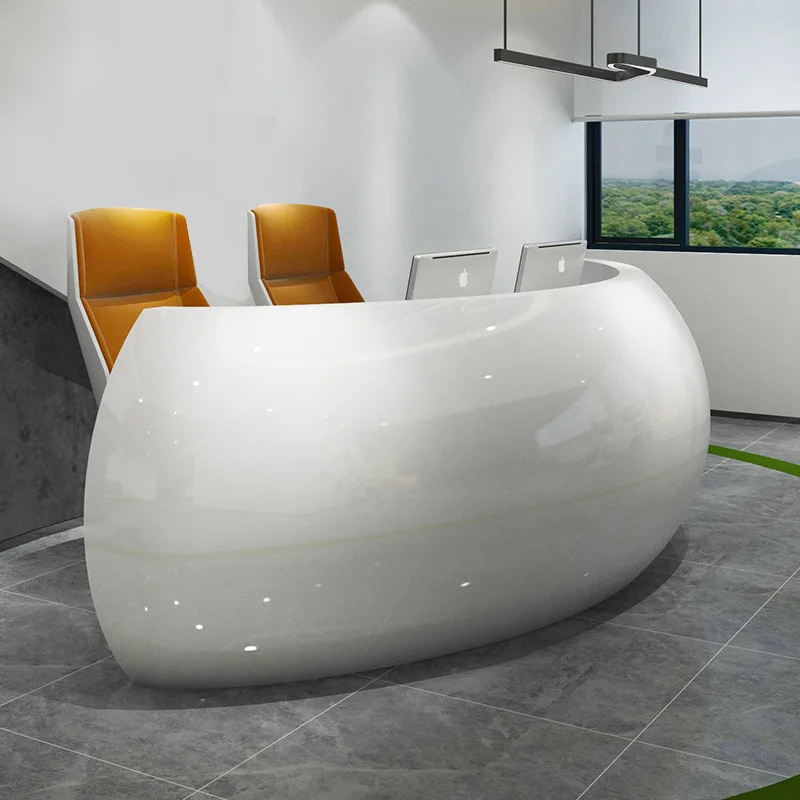 Zitai Luxury Round Curved Customer Service Desk Reception Office Salon ...