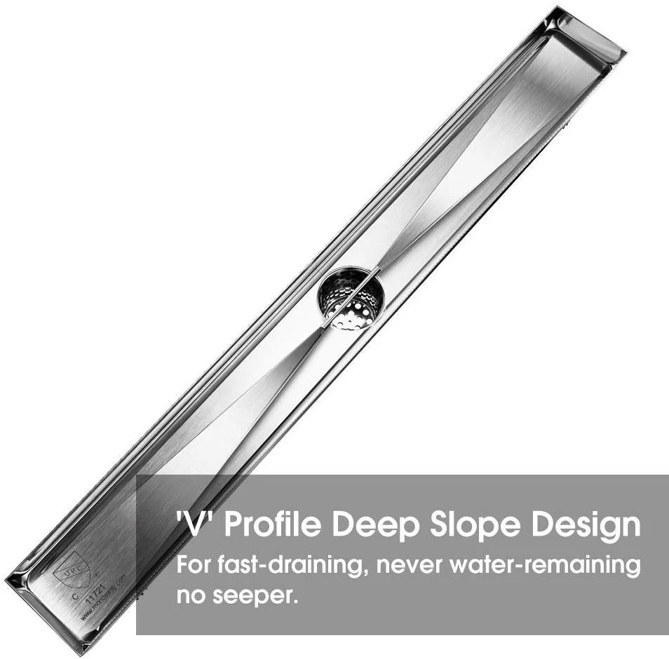 Stainless Steel Invisible Shower Drain Shower Channel Linear Bathroom ...
