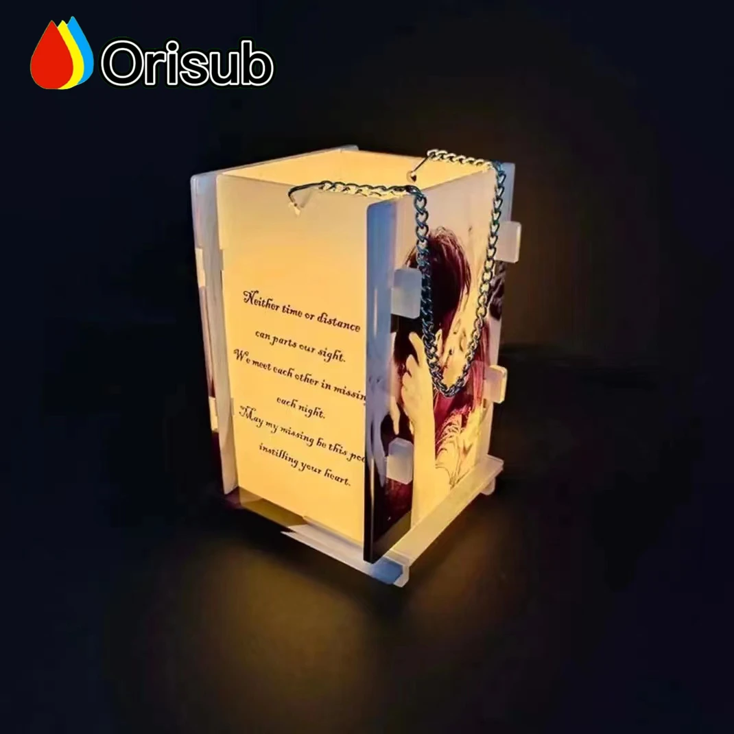 Personalized Acrylic Blank Sublimation Led Lantern Plaque With A Candle And Chain Buy