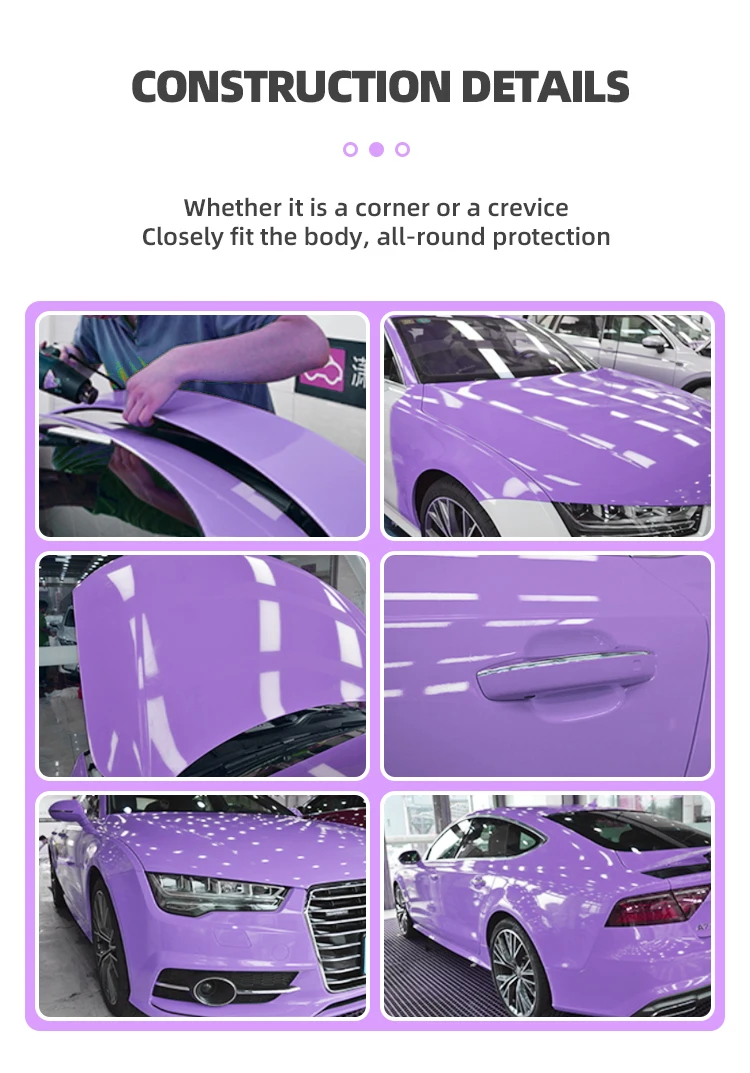 1.52x18m 5x59ft Car Wrap Material Pet Backing Glossy Metallic Vinyl Car ...