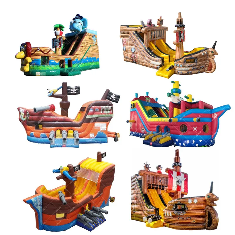 Pirate Ship Theme Inflatable Bouncer Jumping Castle Bounce House With ...