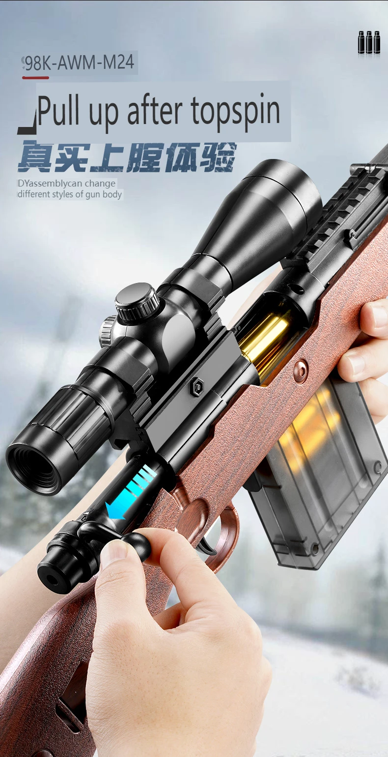 98K Live Game - Fun Soft-Shell Gun Projectile Toy for Kids
