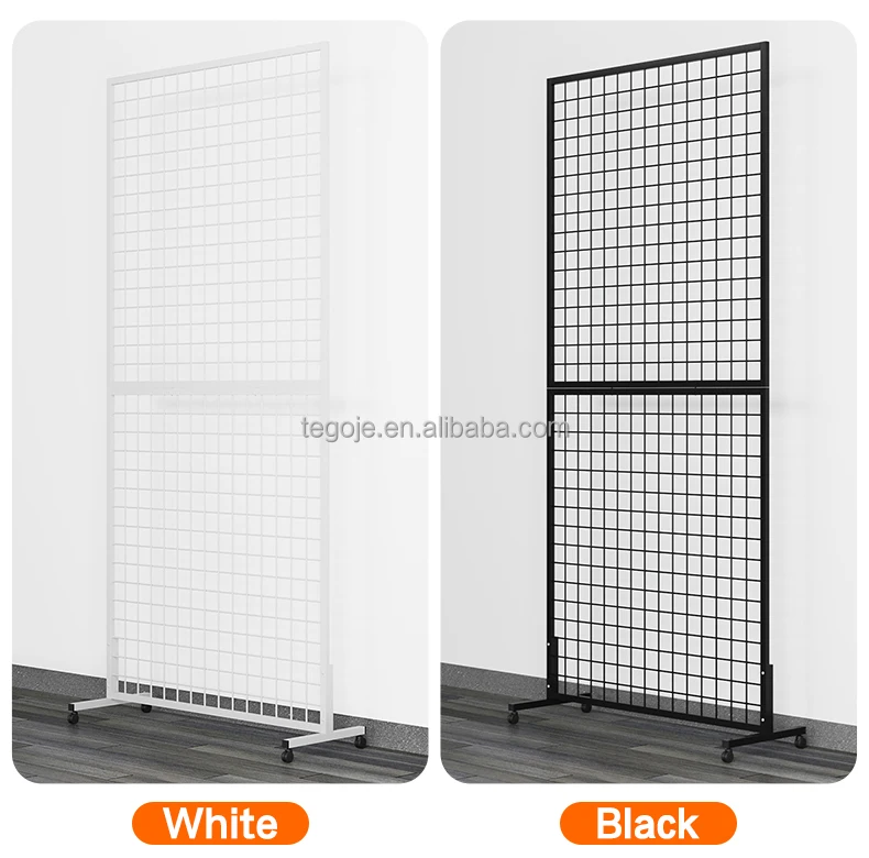 Gridwall Panel Display Stand Heavy Movable Floorstanding Grid Wall ...