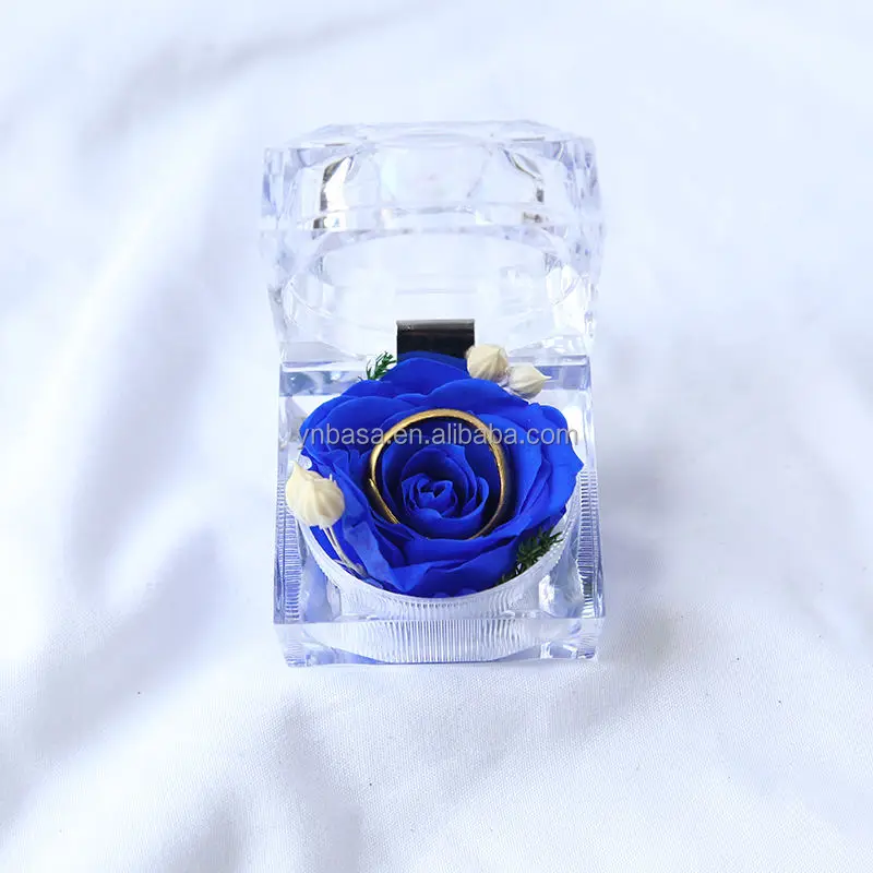 Factory Directly Real Natural Preserved Flower Jewelry Rotating Rose ...