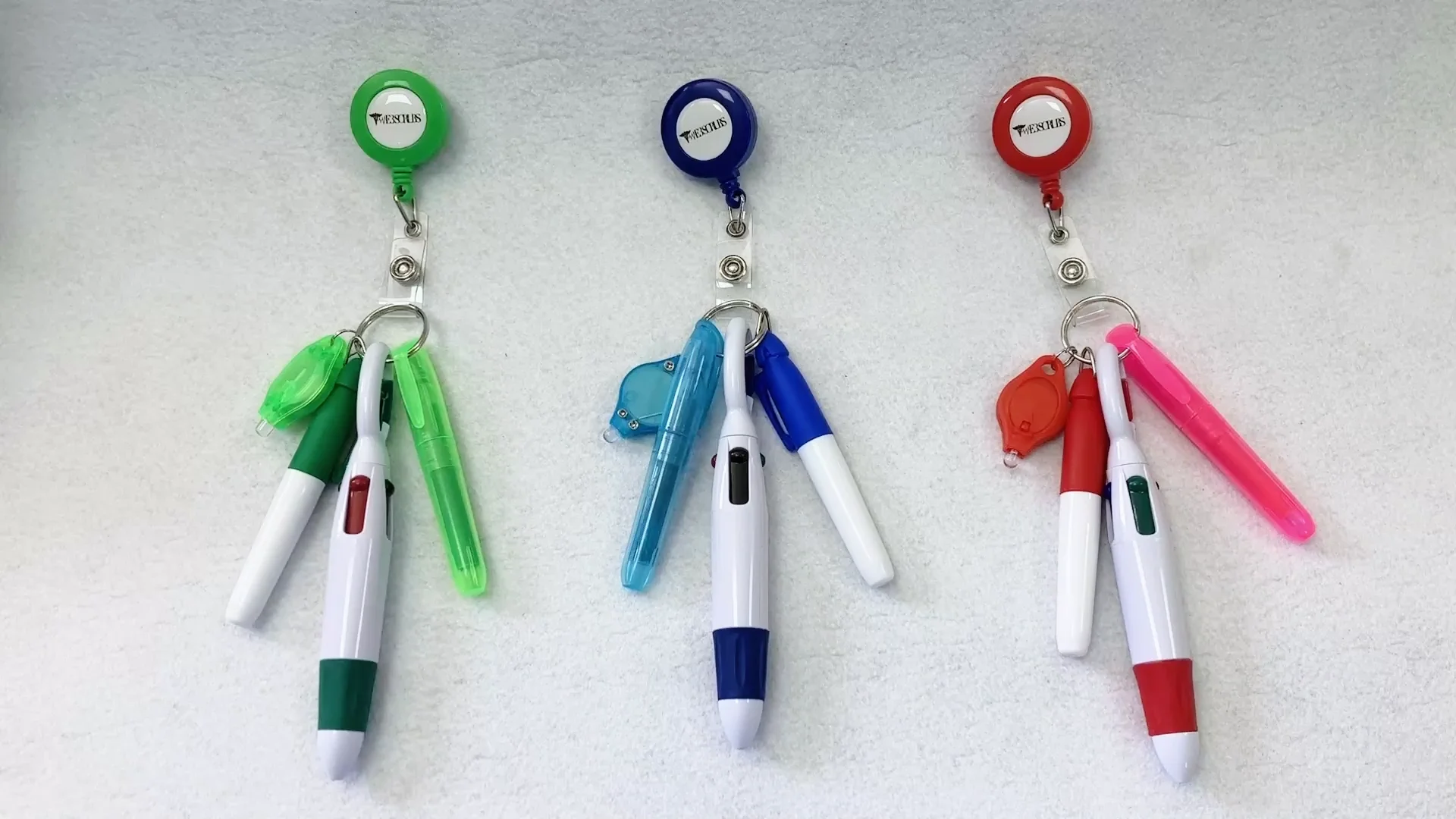 Assembled Multifunctional Nurses Pen Set Clip Badge Holder Retractable ...