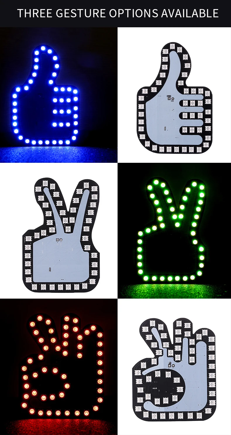 Car Usb Plug Finger Gesture Light Rear Gear Glass Led Warning Light ...