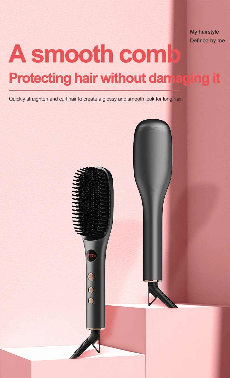 New Design Plasma Straight Hair Comb Smooth Hair Comb Negative Ion ...