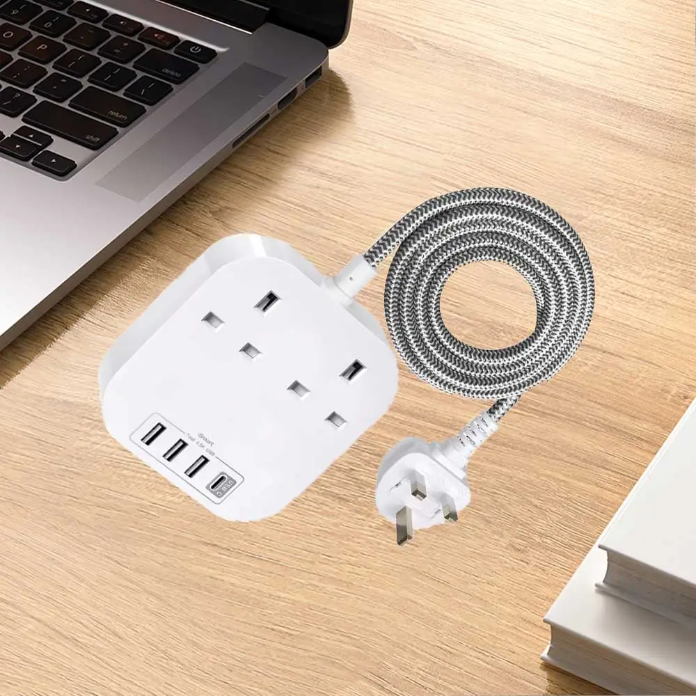 Oswell New Trend 2 Outlet With 4 Usb Port Portable Desktop Uk Power ...