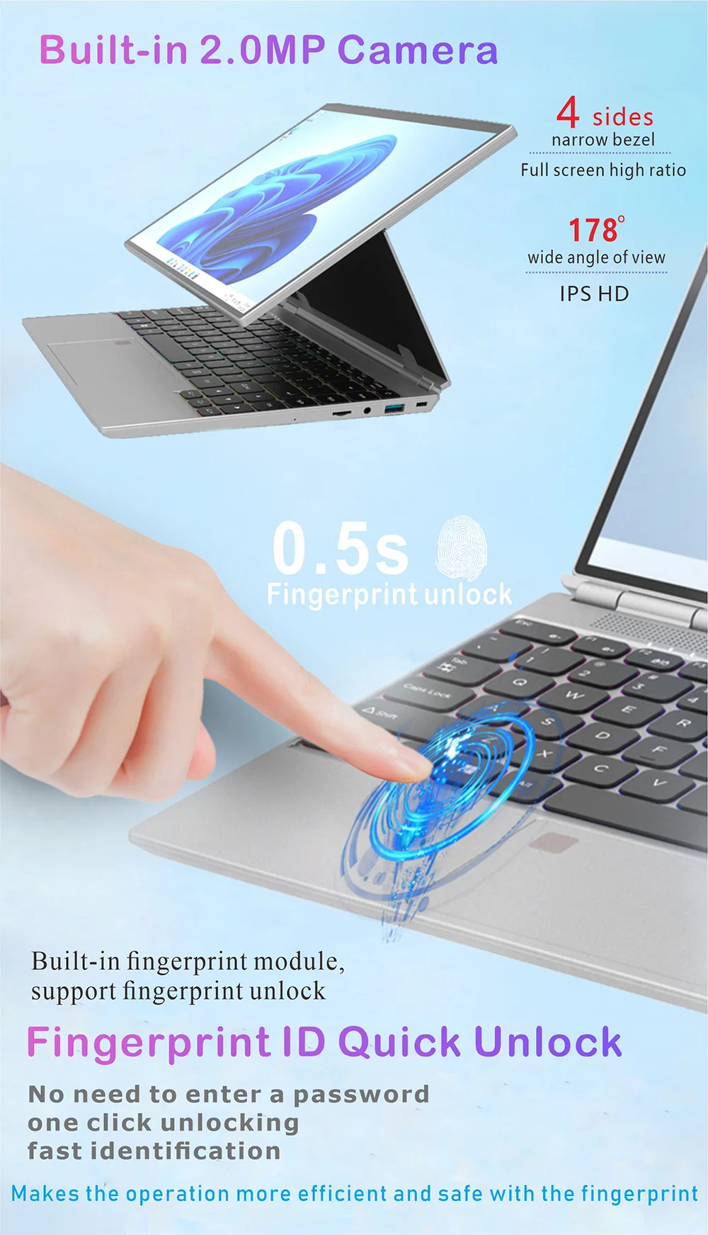 14 Inch Touch Screen Yoga Laptop - Intel Celeron 12th Gen