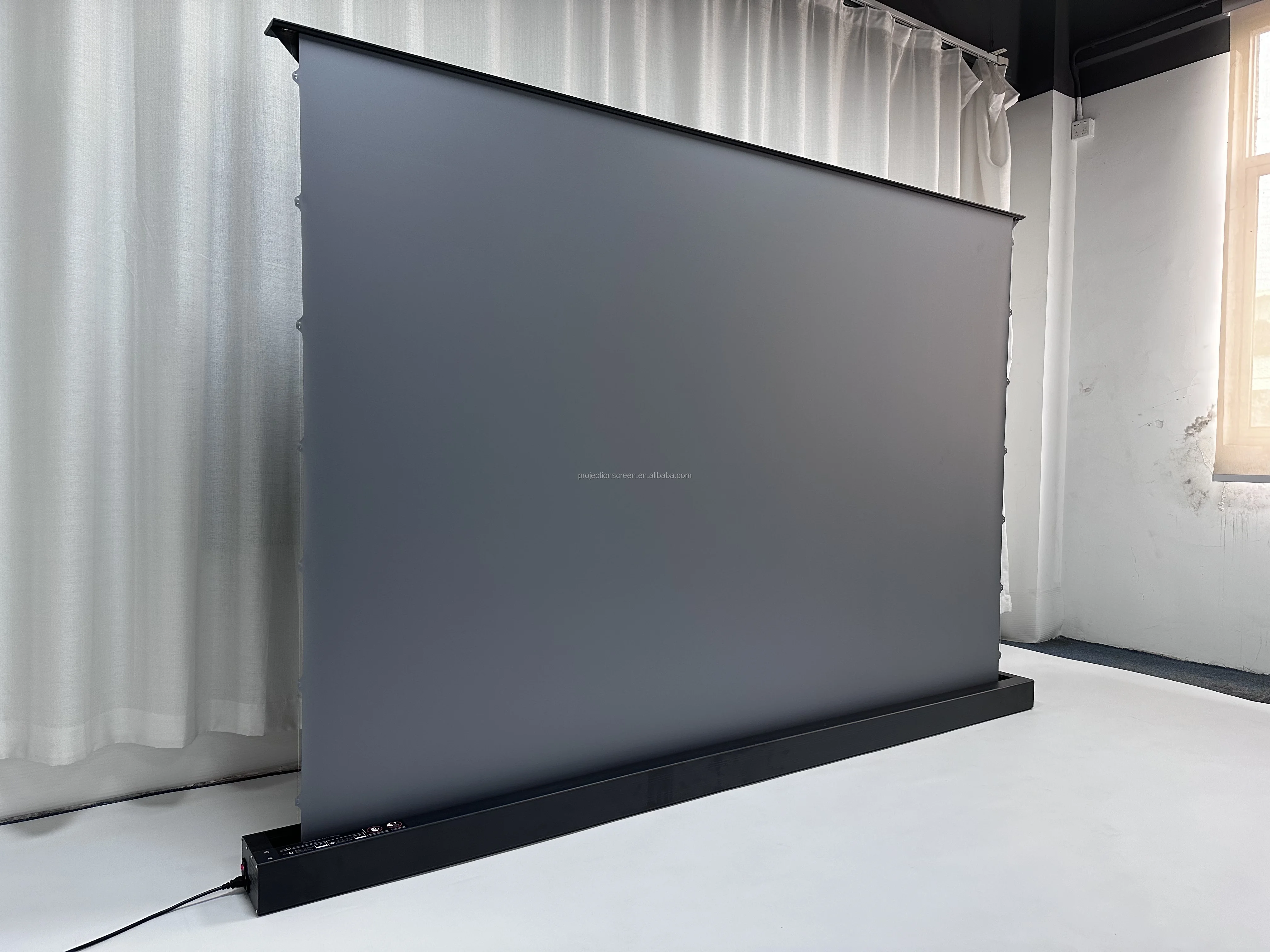 100 Inch Electric Tab-Tensioned Rollable Screen for Long Throw Projector
