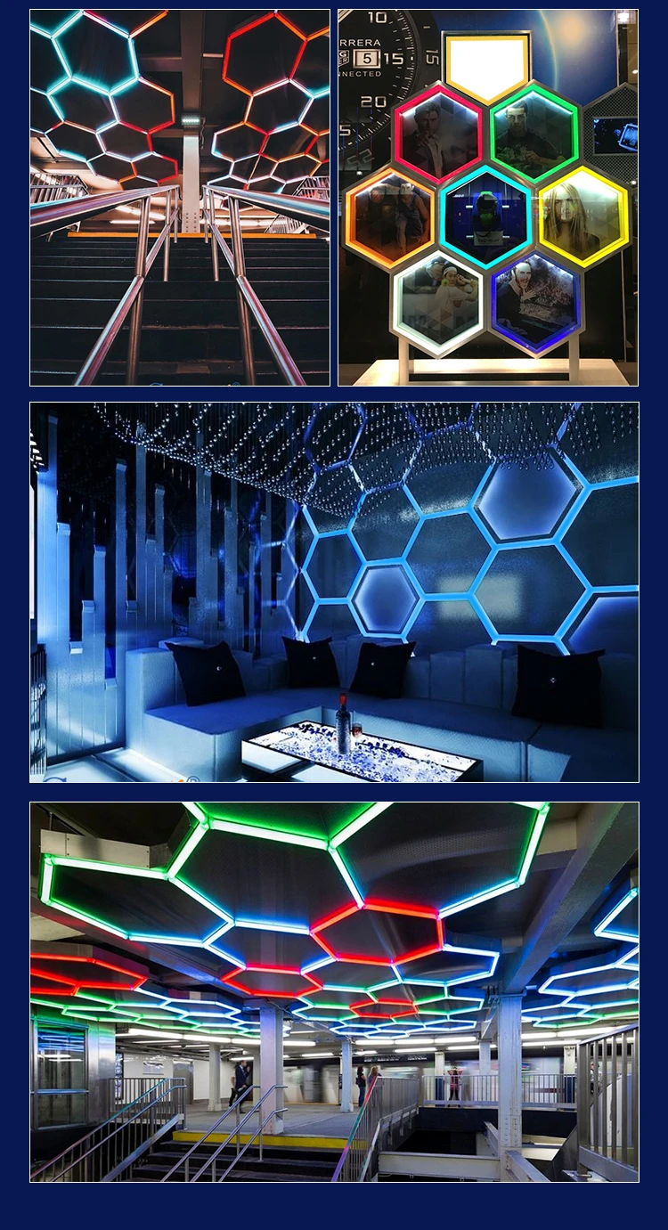 Hexagon Lighting Led Showroom Supermarket Shop Barber Night Club Light ...