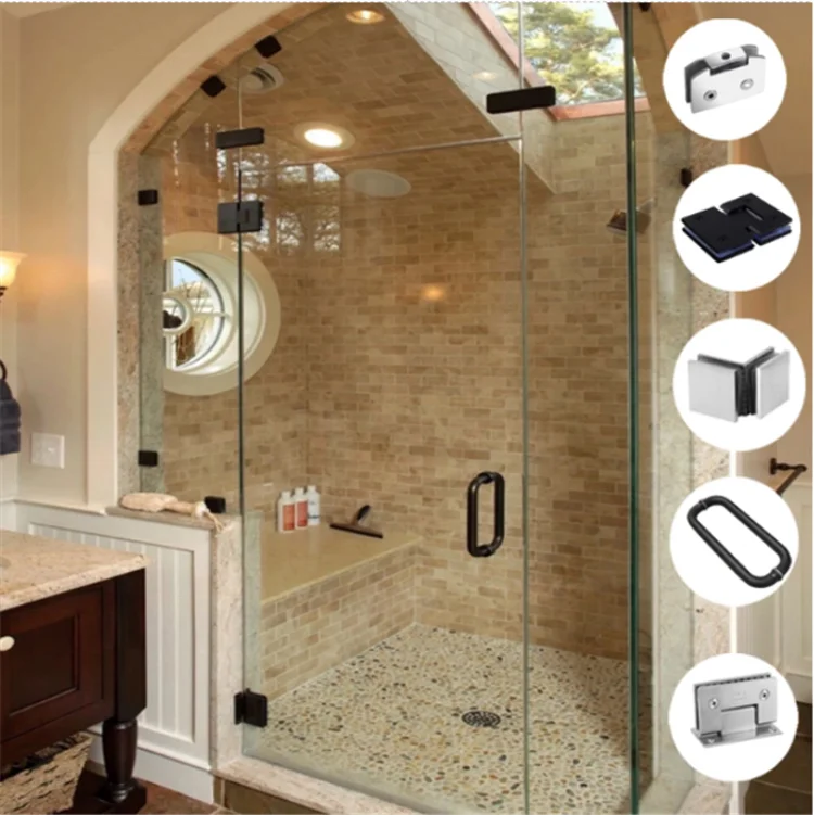 Square Pipe Stainless Steel Frameless Shower Enclosure Glass Sliding ...
