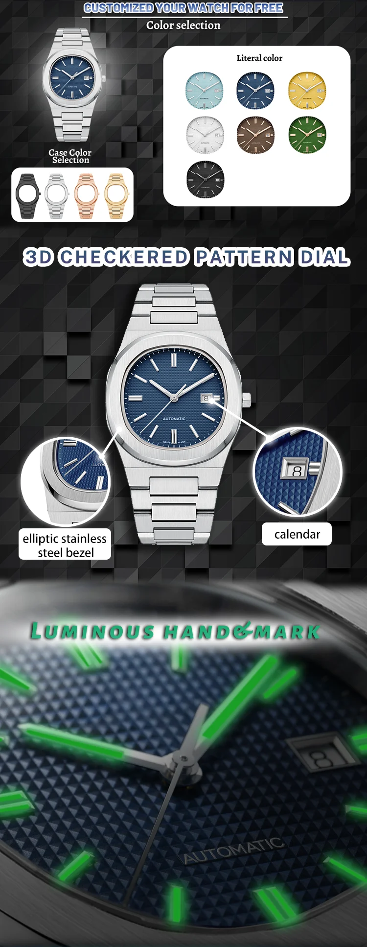 Men's Quartz 50m Waterproof Luminous Oem Watch Custom Logo Silicone ...