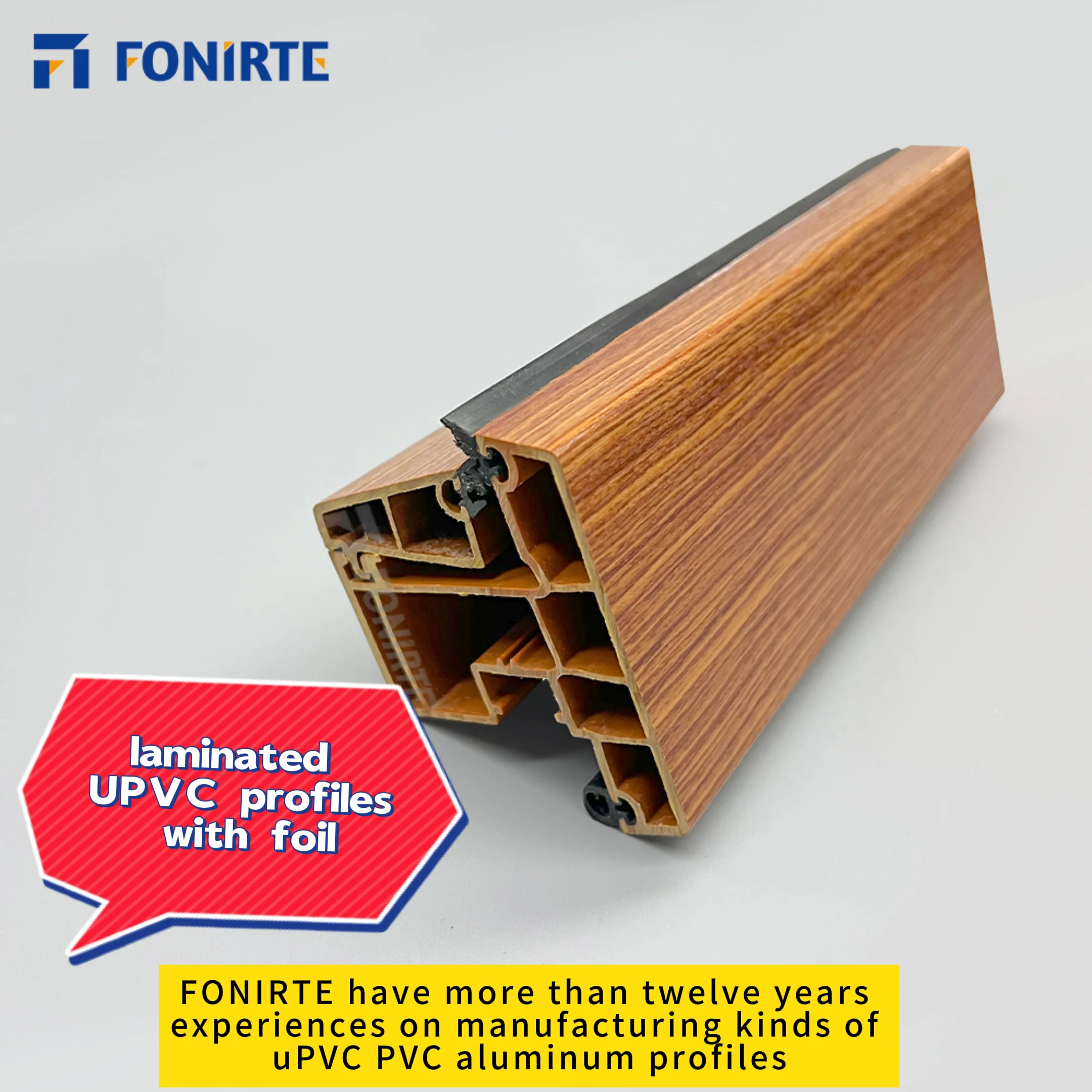 60mm Casement Series Color Frame And Sash Customized Plastic Extrusion ...