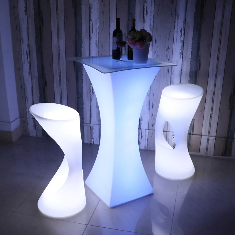 Rgb Colorful Led Glass Top Cocktail Table For Party - Buy Colorful Led ...