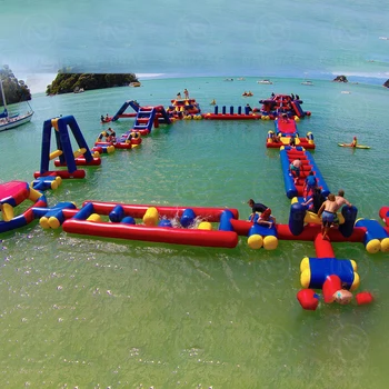 Inflatable Floating Water Obstacle Course Giant Aqua Adventure ...