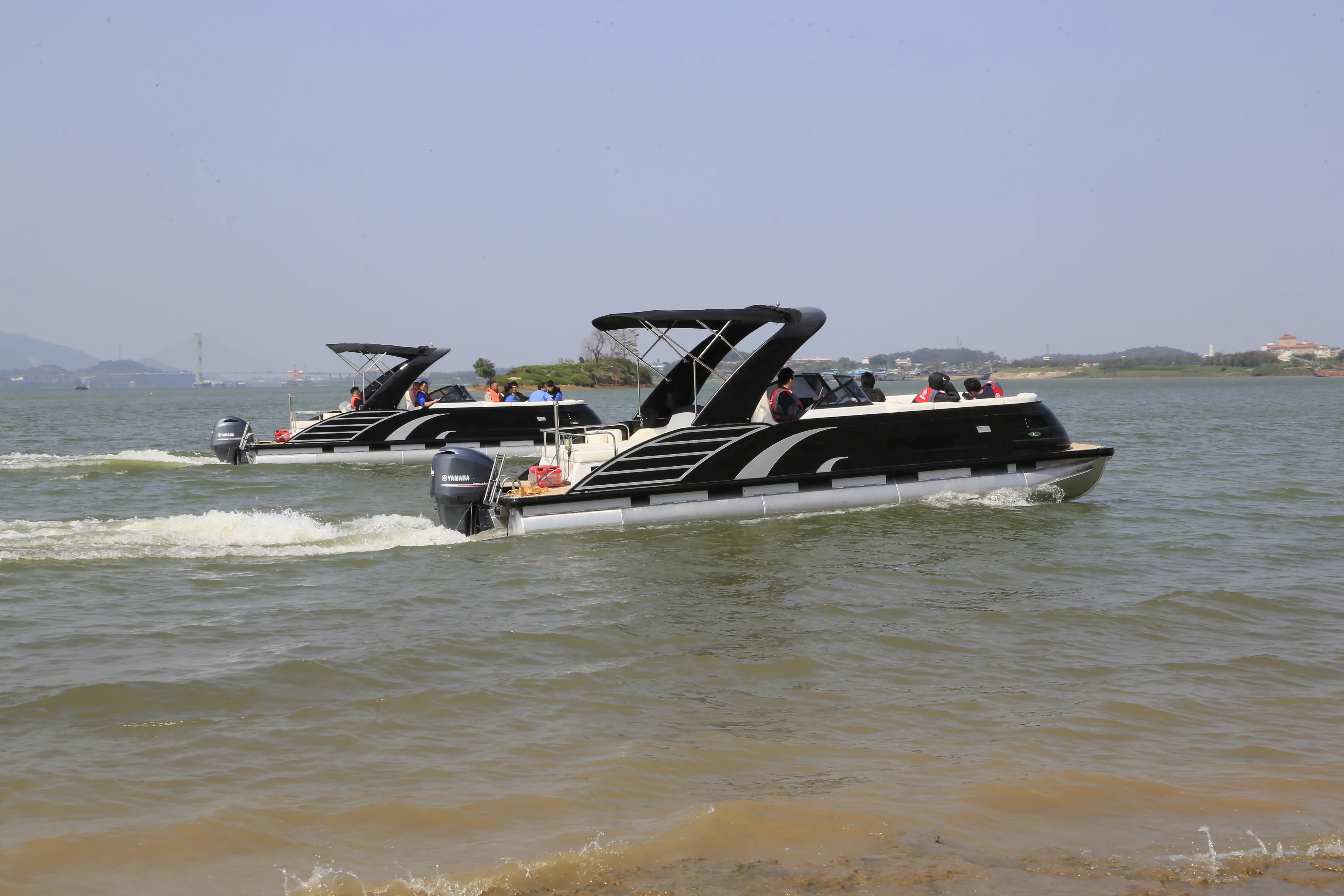 Kinocean 27ft Fiberglass Pontoon Boat With Outboard Motor For Surfing ...