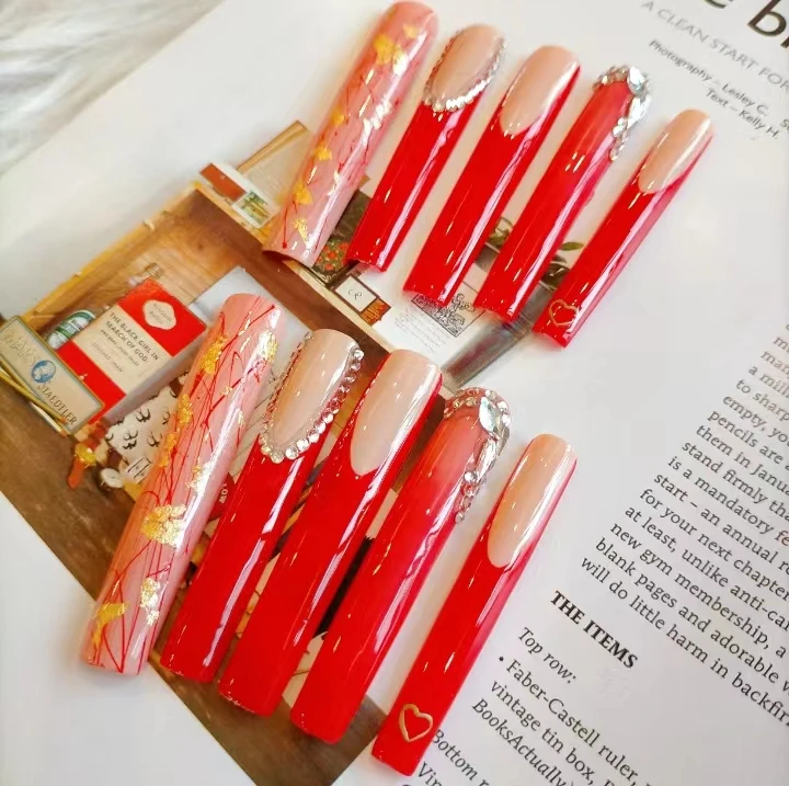 7cm Length Hand Made Custom Designer Press on Nails New Fashion Nails ...