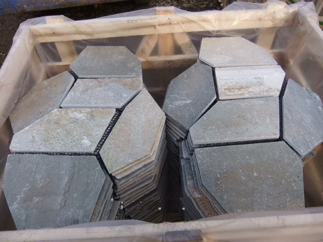 Irregular Shape Black Slate Cultural Flagstone Pieces For Landscape ...