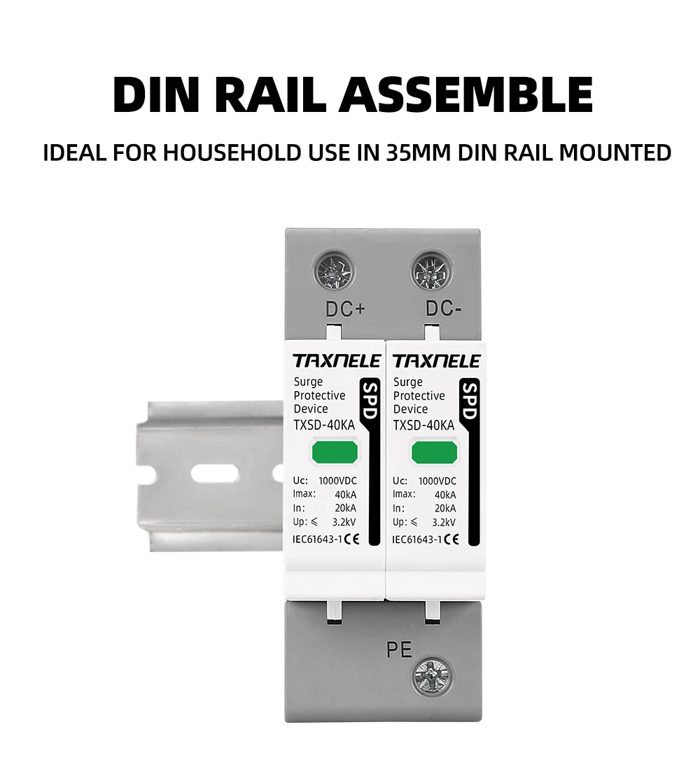 DC SPD Surge Protective Device - 600V to 1000V, 2P