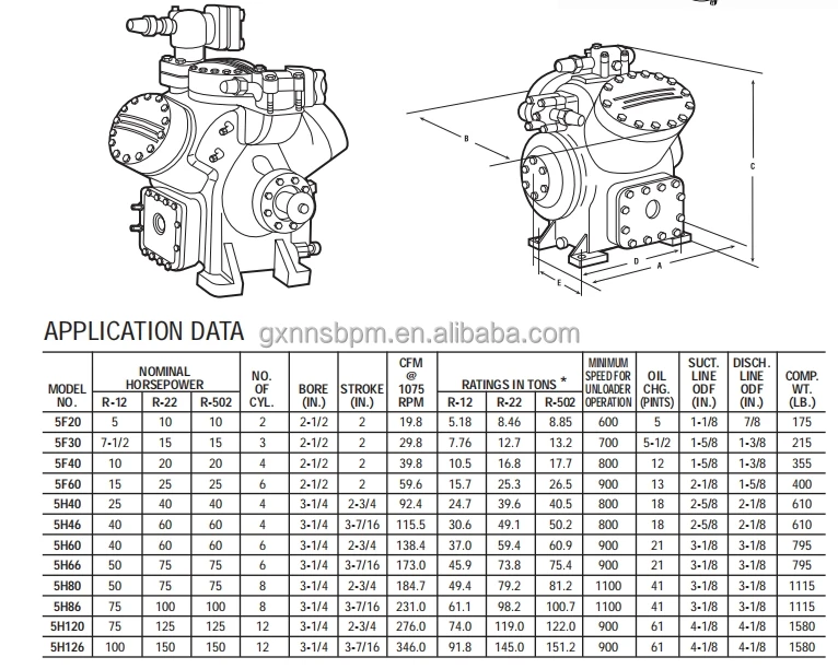 Carrier Compressor Parts for Carlyle Reciprocating Compressor 5H60 ...