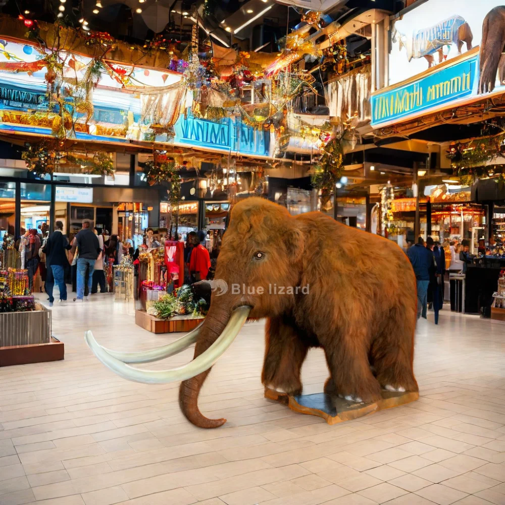 Indoor Animal Museum Super Realistic Prehistoric Animatronic Mammoth ...