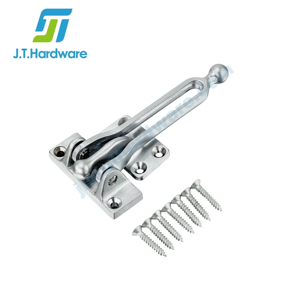 Solid Brass Burglar-Proof Security Ball Bearing Swing Arm Bar Door Lock ...