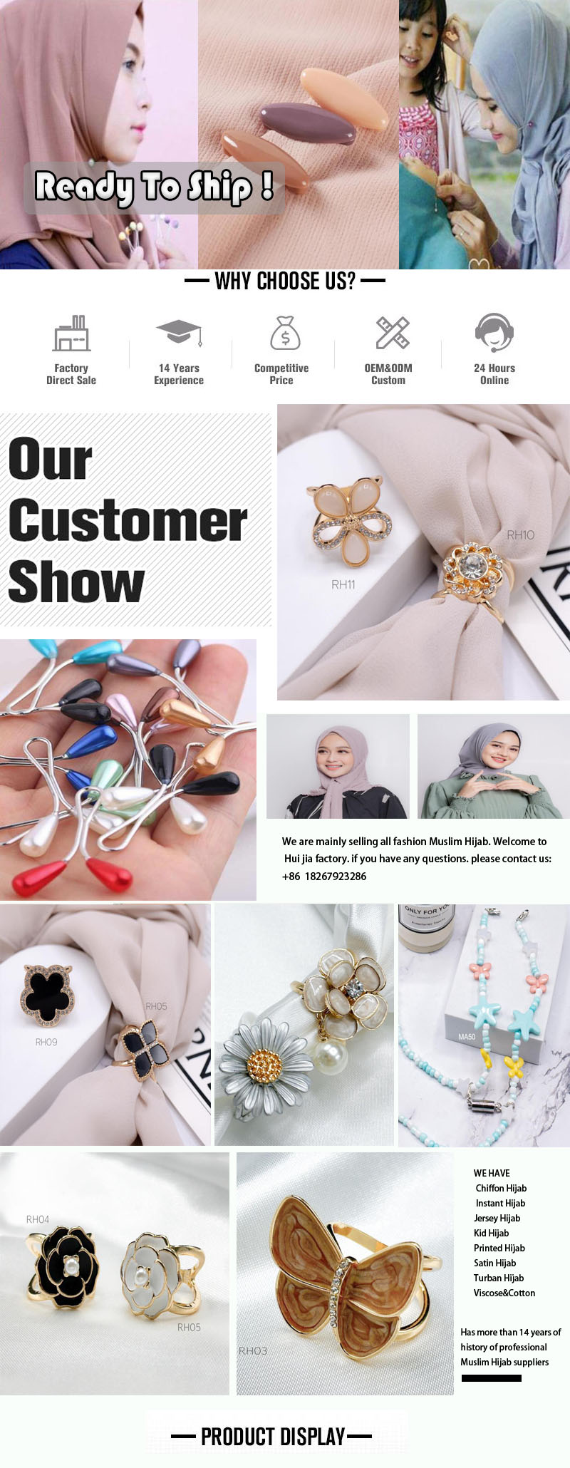 Matching Set Fashion Wholesales Handmade Crystal Ball Head Muslim Scarf ...